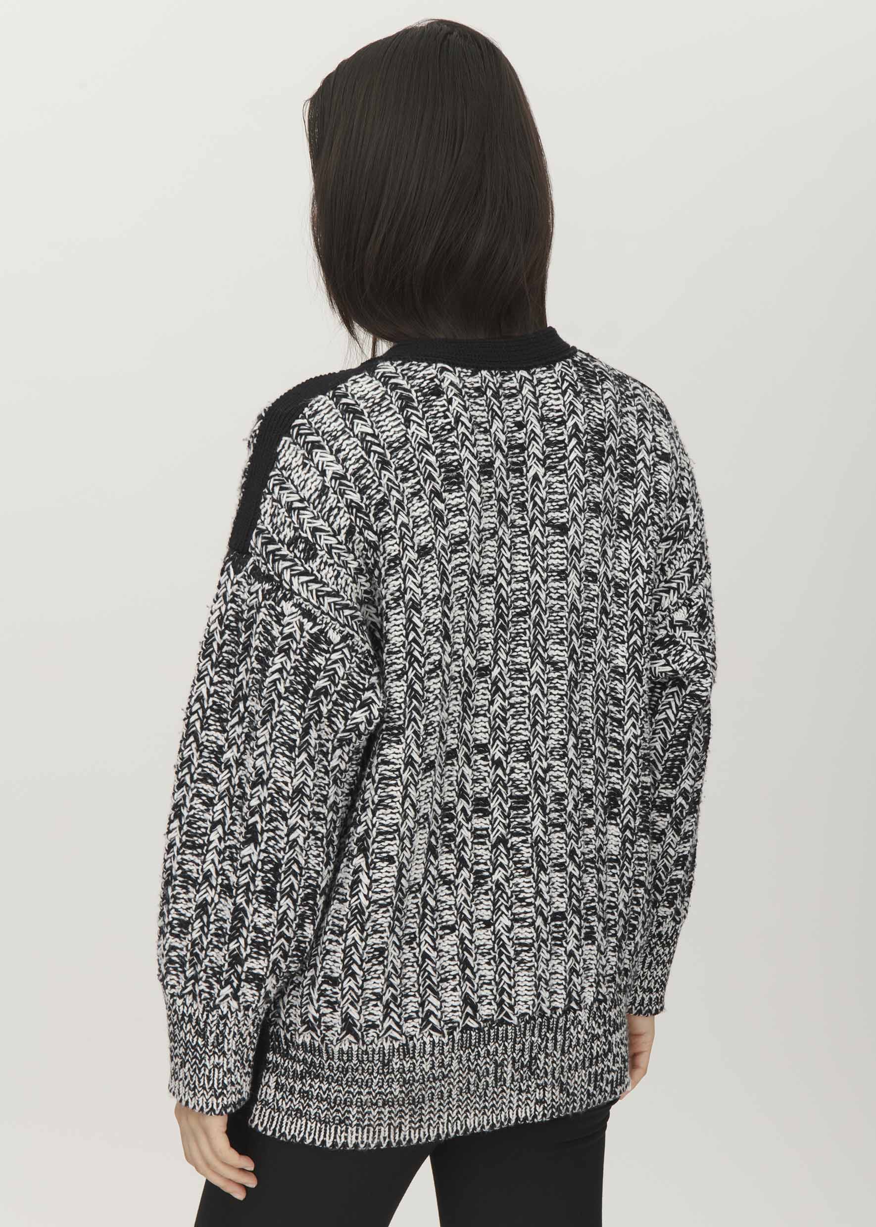 Car Tire Lace Cardigan in Black and Cream and Burgundy | Bella Freud ...